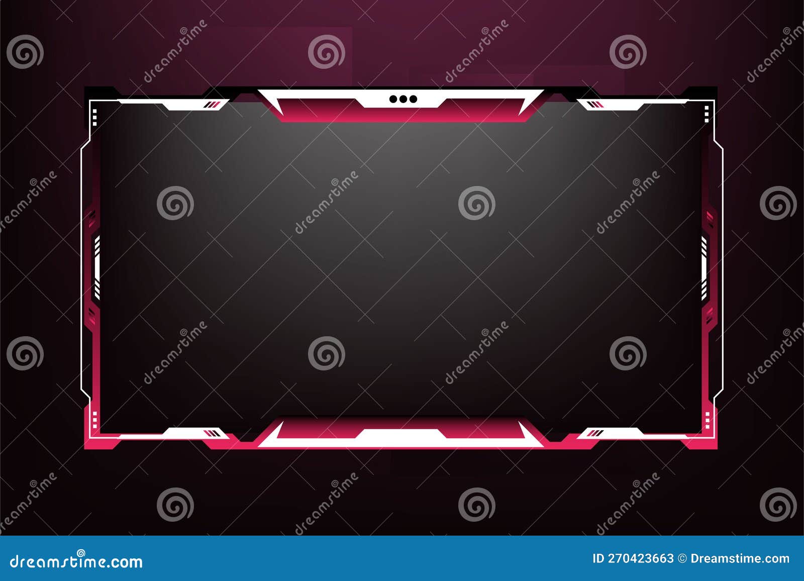 Gaming Overlay Frame For Live Streamers, Vector Design. Gaming Frame ...