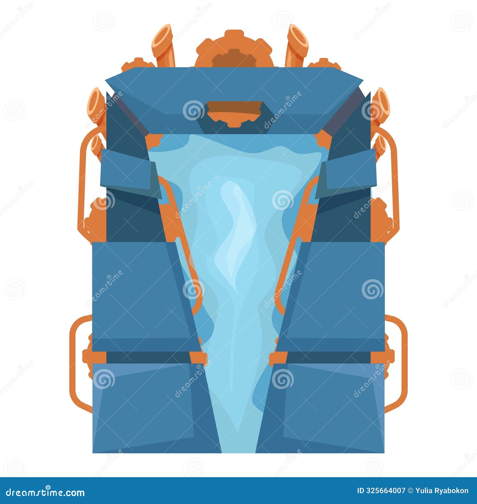 Futuristic Gate Opening with Blue Energy Beam Activating Stock Vector ...