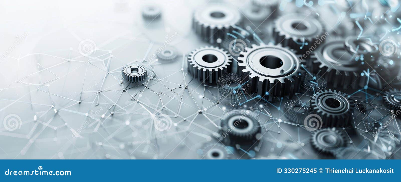 Futuristic Generative Artificial Intelligence Concept with Gray Gears ...