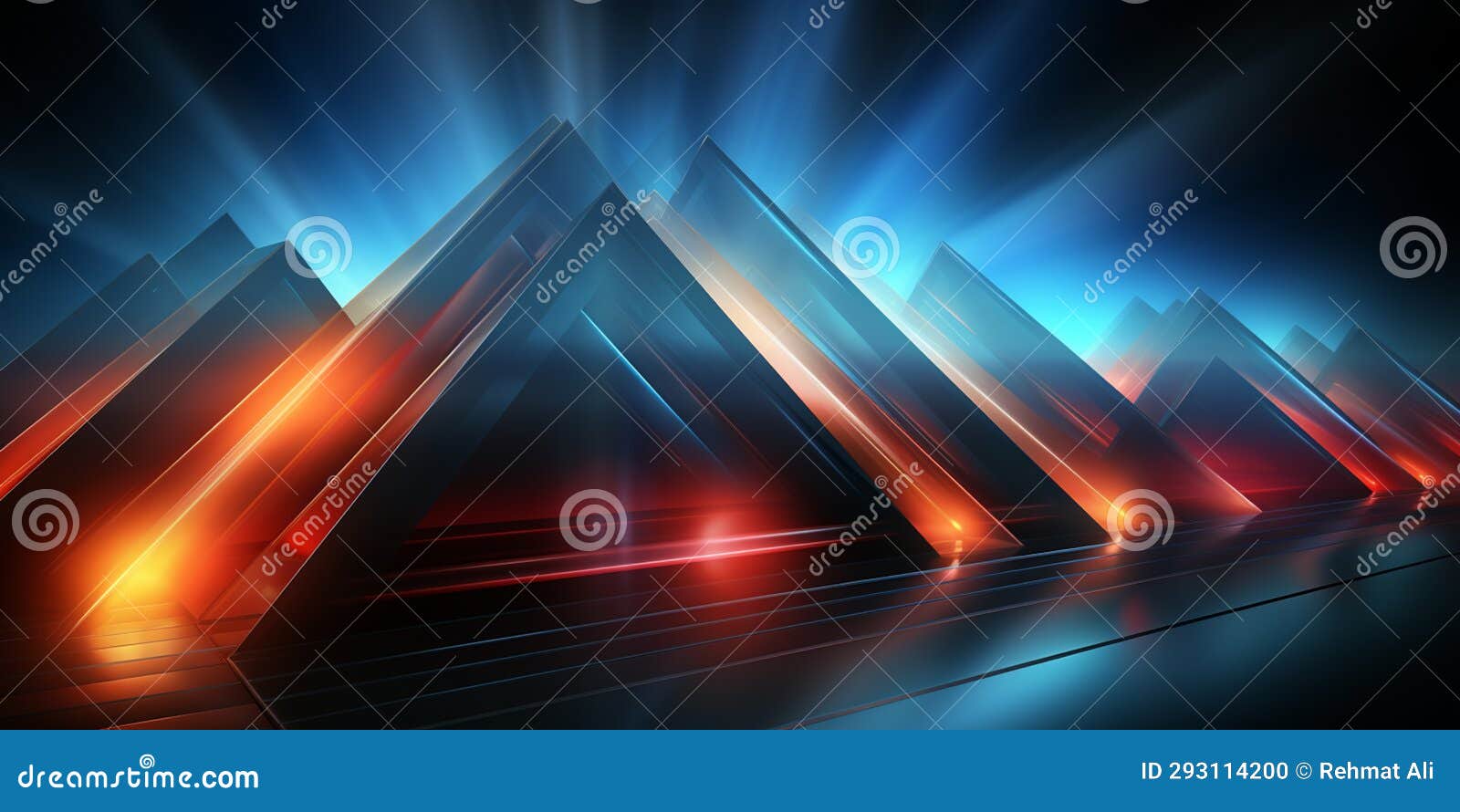 Futuristic Geometric Background Light Blue and Red Tones Stock ...