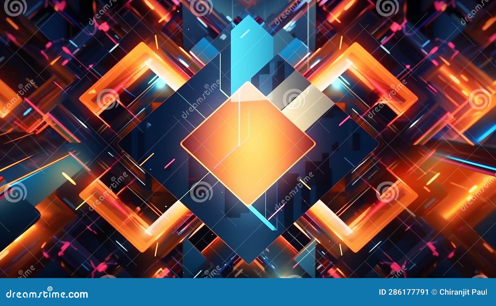 Futuristic Geometric Shapes Connect for Modern Abstract Design ...