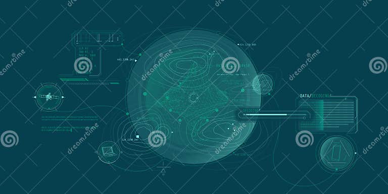 Futuristic Geoscience HUD Interface Design with Data Decoding. Stock ...