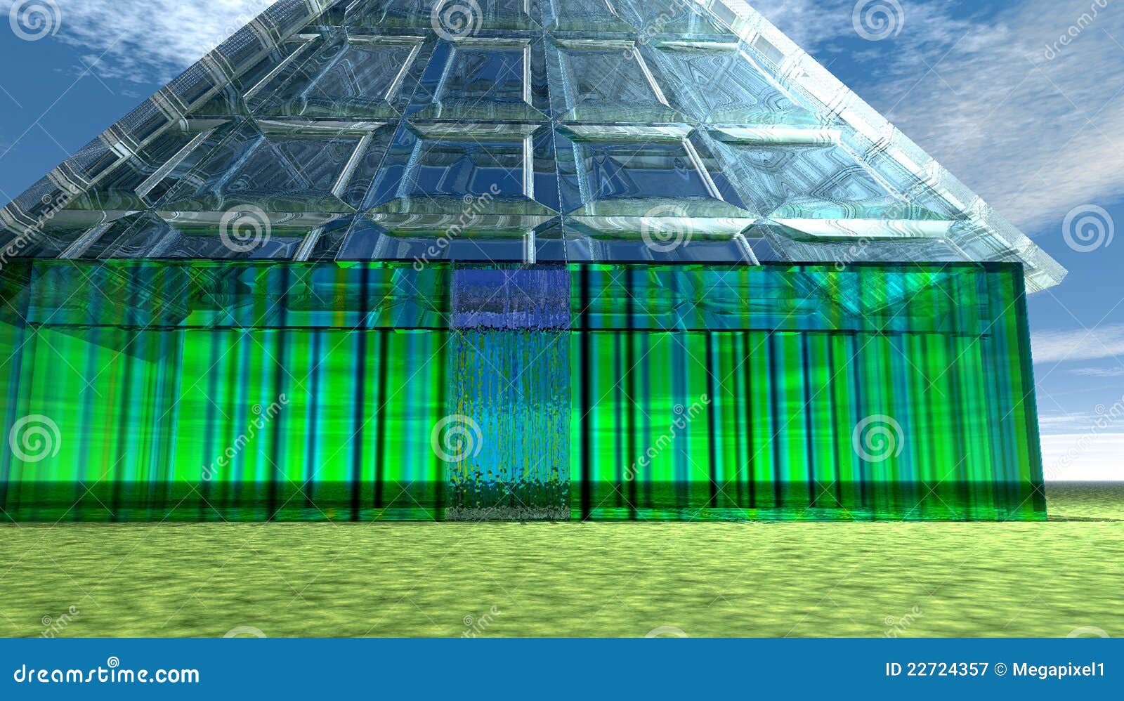 Futuristic glass house stock illustration. Illustration of lifestyle ...