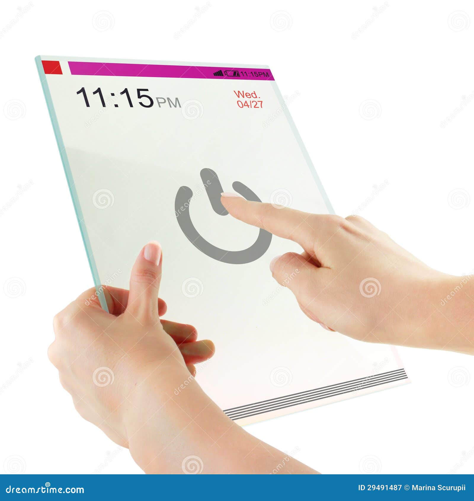 Futuristic glass tablet stock image. Image of information - 29491487