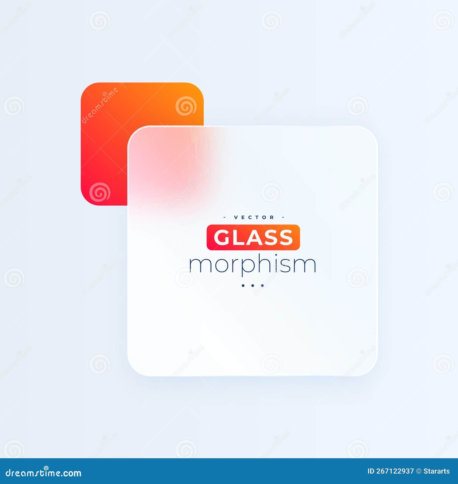 Glassmorphism Background. Gradient Wave Line With Realistic Frame Glass ...