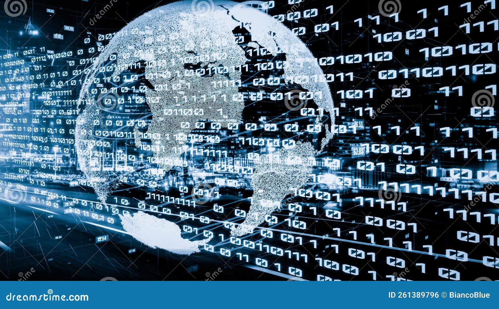 Futuristic Global Network and Tacit Digital Data Transfer 3D Graphic ...