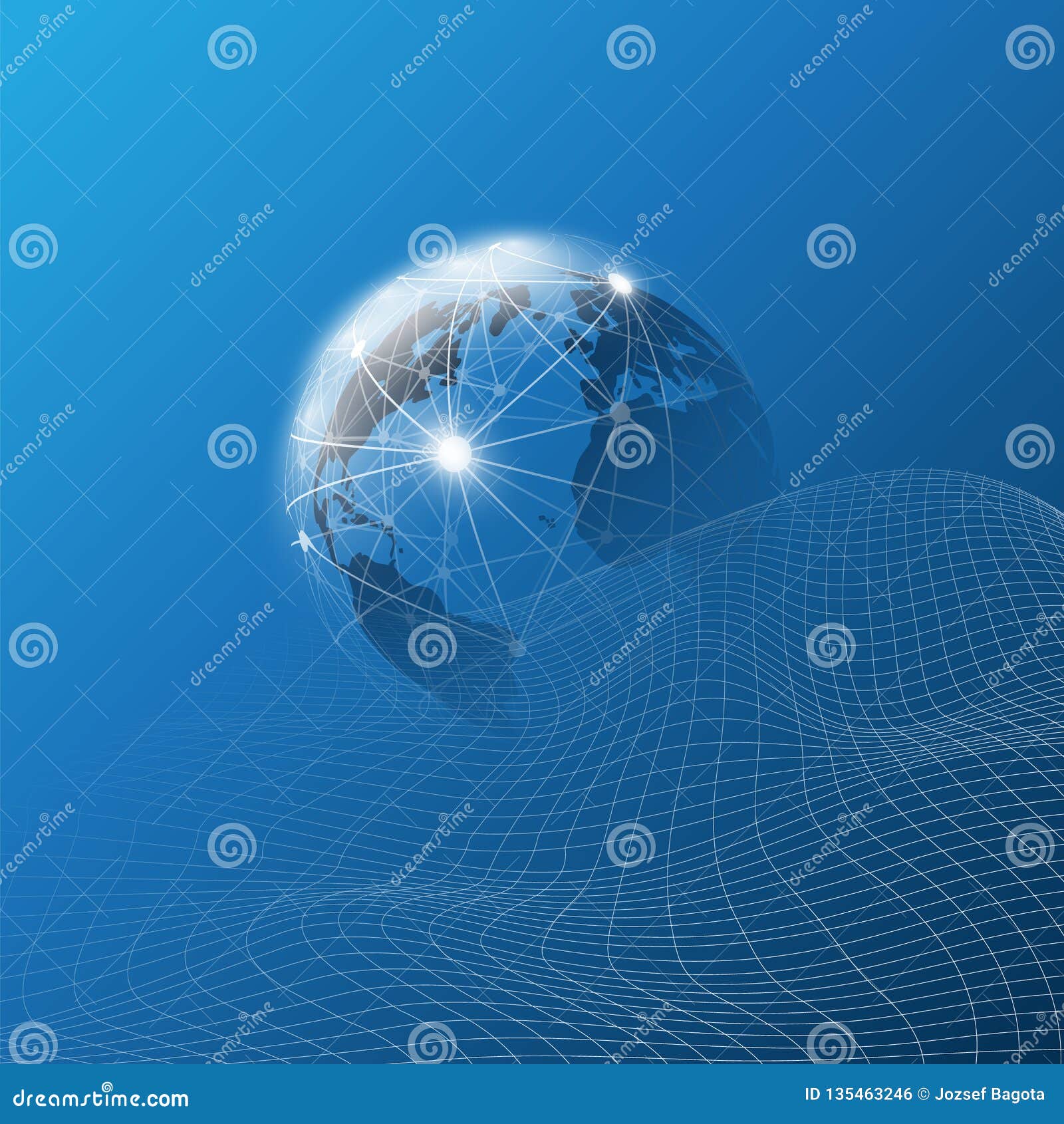 Futuristic Global Technology, Networking and Cloud Computing Design Concept with Earth Globe and ...