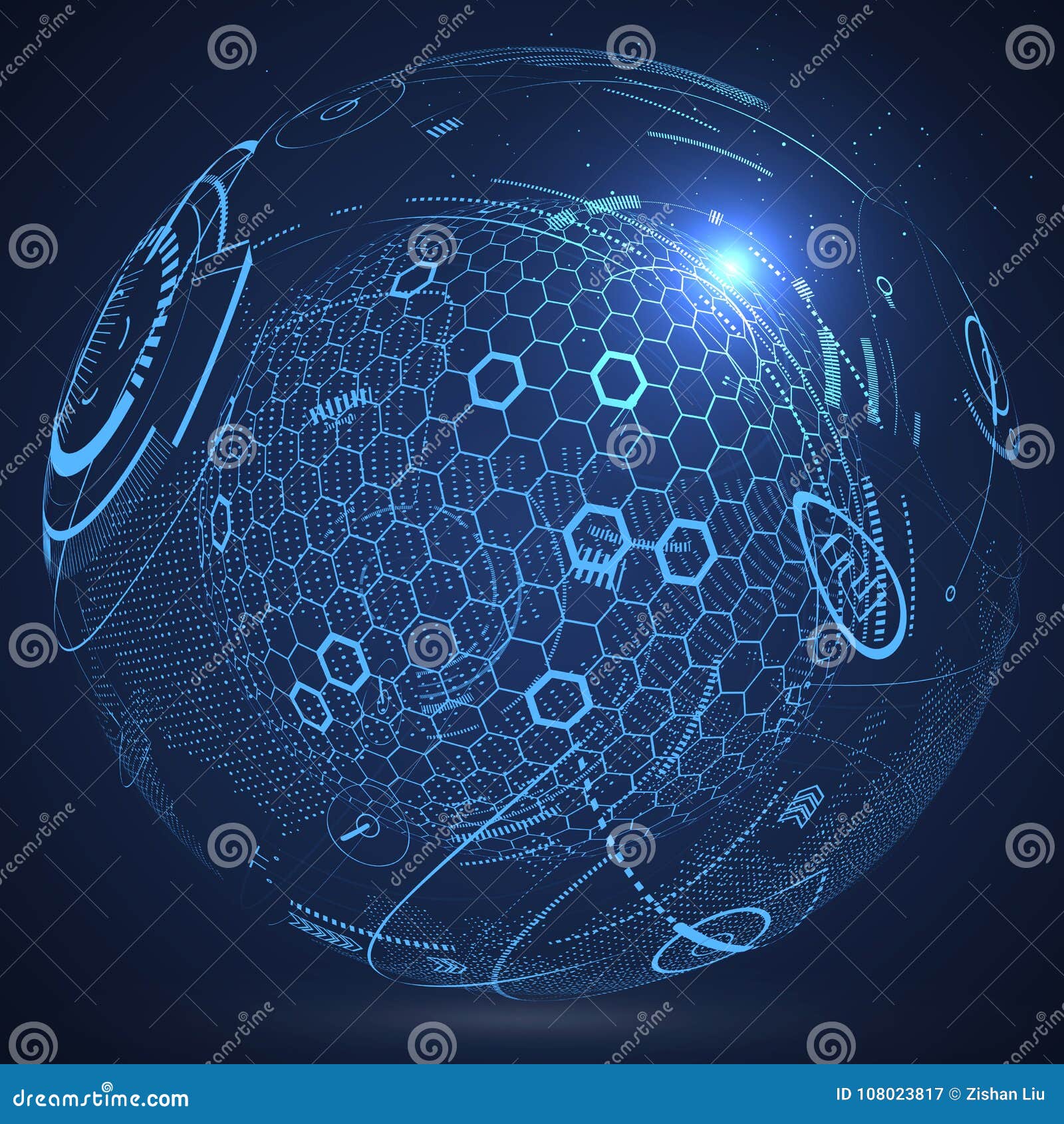 Futuristic Globalization Interface. Stock Illustration - Illustration ...