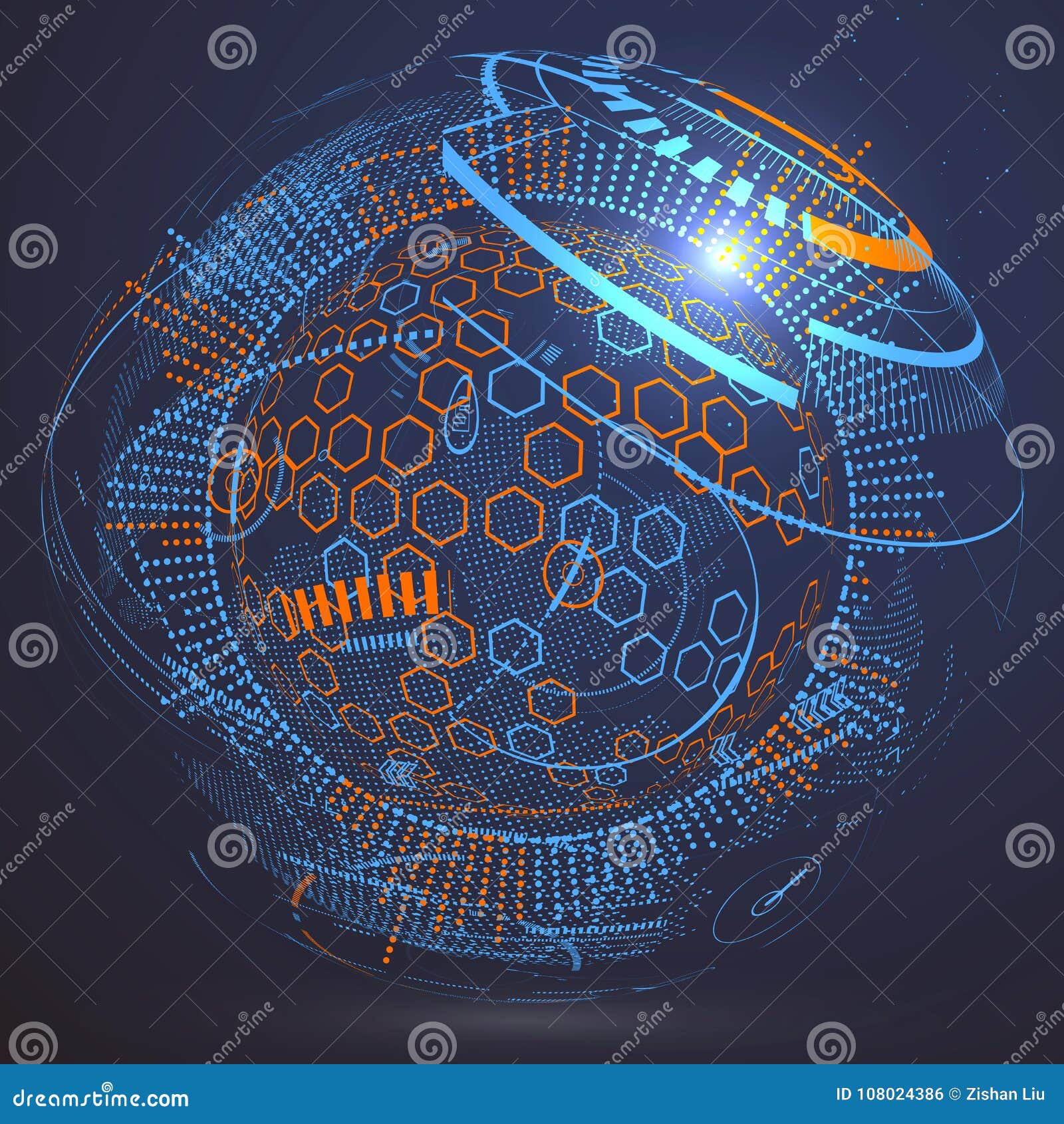 Futuristic Globalization Interface. Stock Illustration - Illustration ...