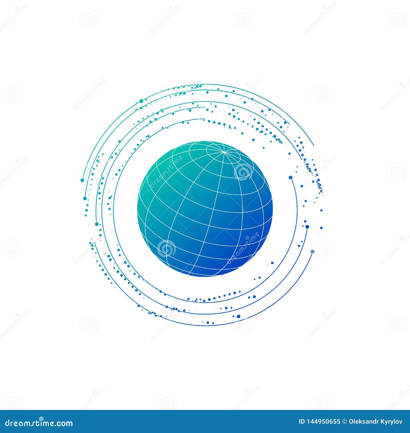 Futuristic Globe Data Network Element. Vector Illustration Isolated on ...