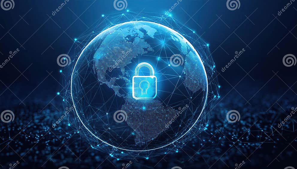 Futuristic Globe with Interconnected Nodes and Glowing Pathways ...