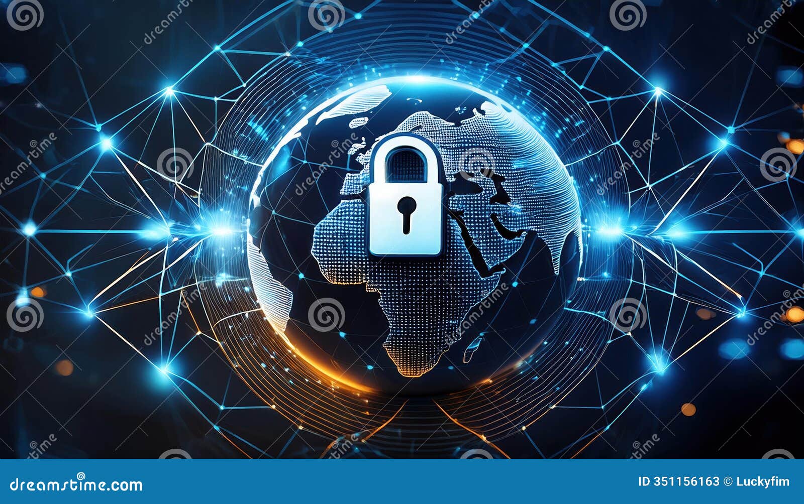 Futuristic Globe with Interconnected Nodes and Glowing Pathways ...