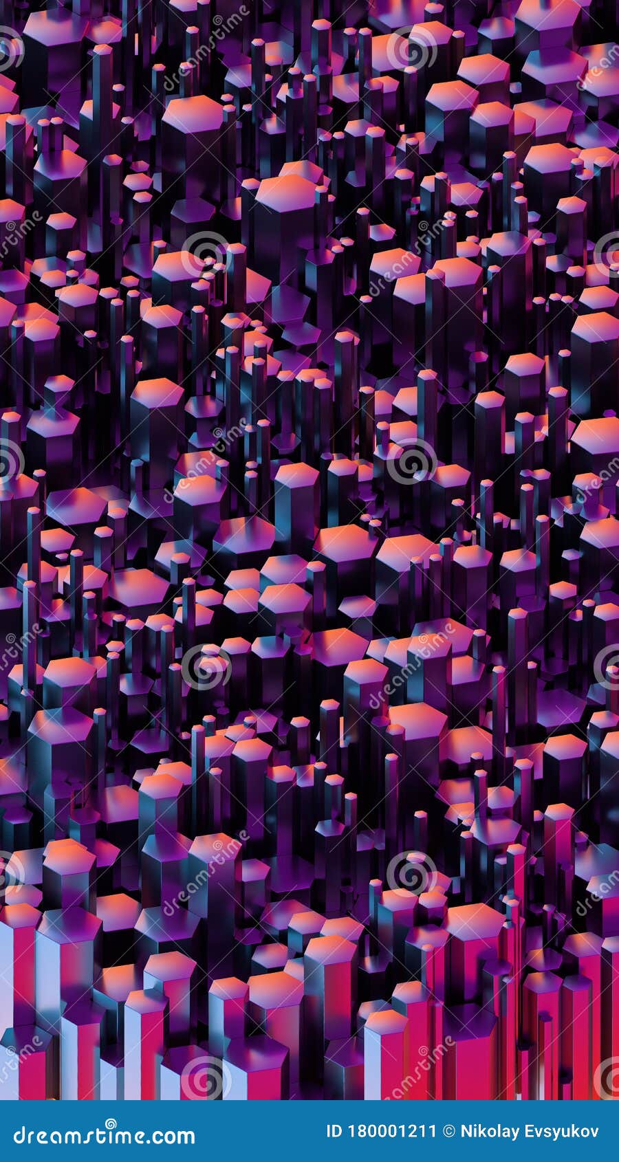 Futuristic Glossy Iridescent Colorful Gradient Bright Hexagonal or ...