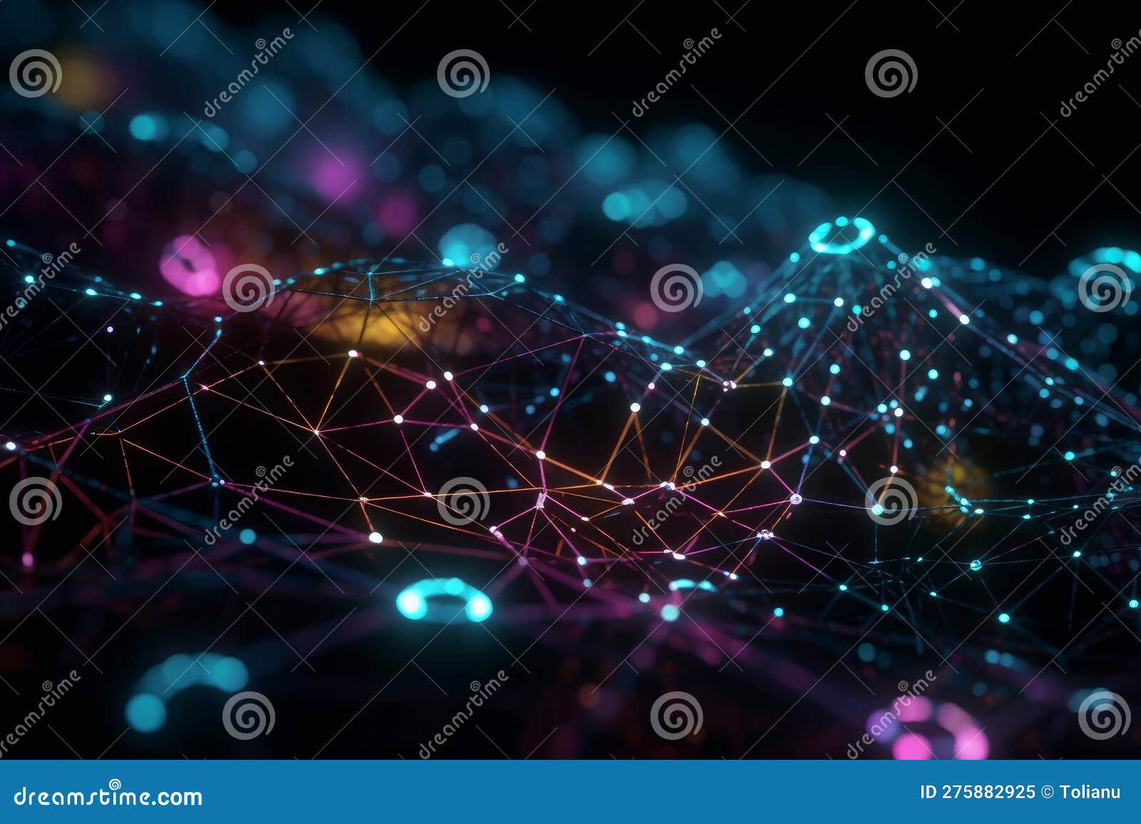 The Futuristic Glow of Blockchain S Hyper-Connected Web Stock ...