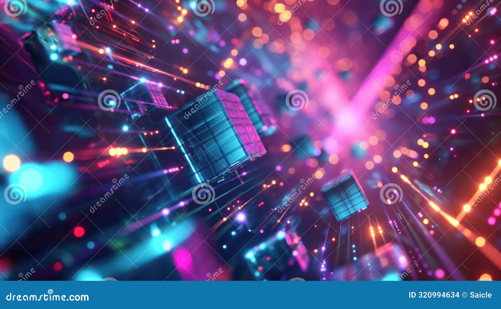 Futuristic Glow Neon Abstract Tech Background. Generative AI Stock ...