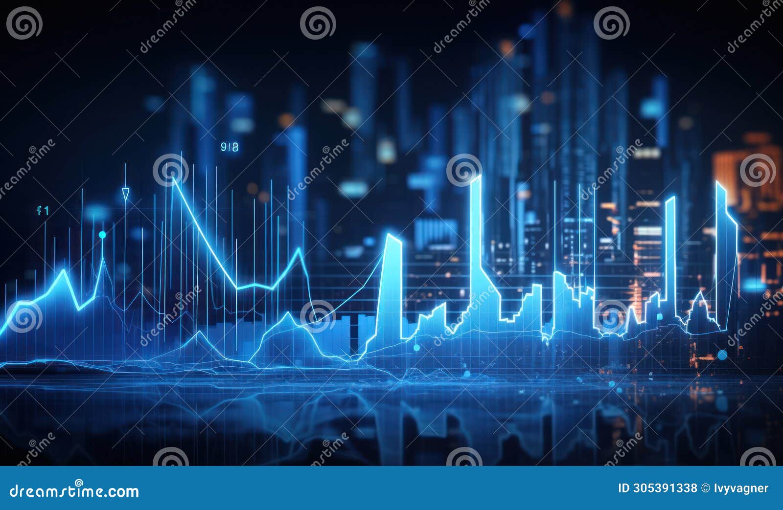 Futuristic Glowing Background with Forex Chart. Futuristic Technology ...