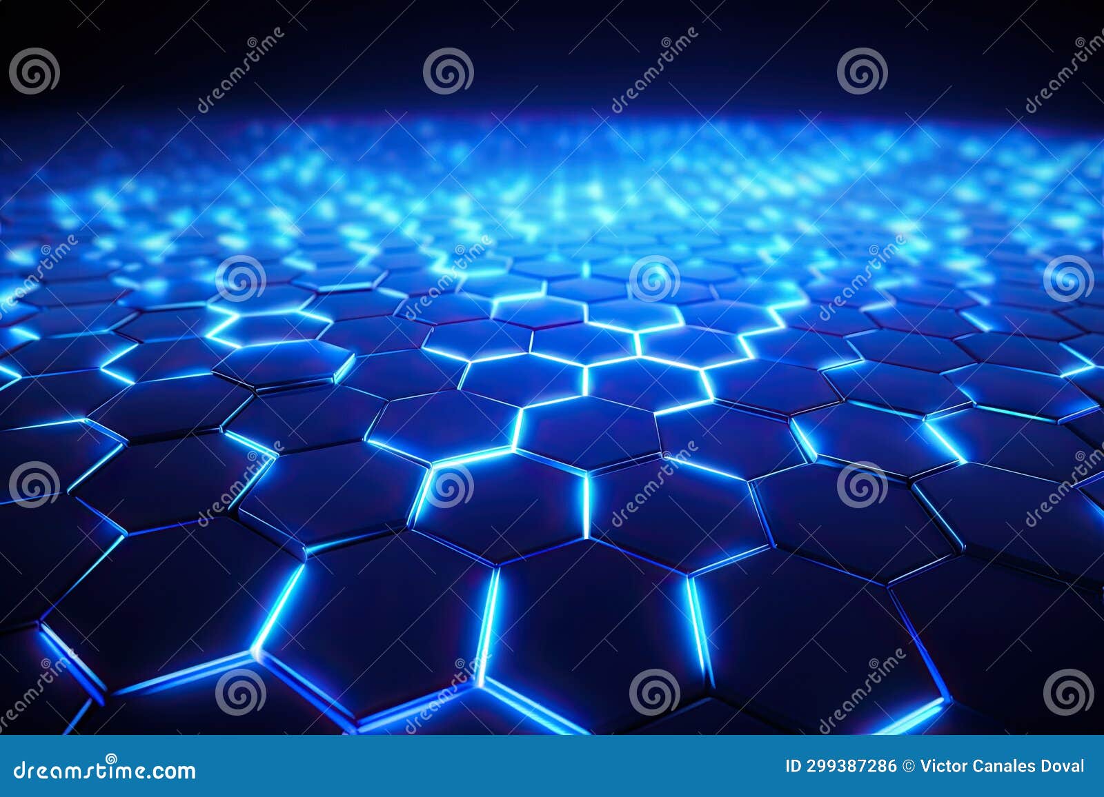 Futuristic Glowing Blue Hexagonal Background. Technology, Future and ...