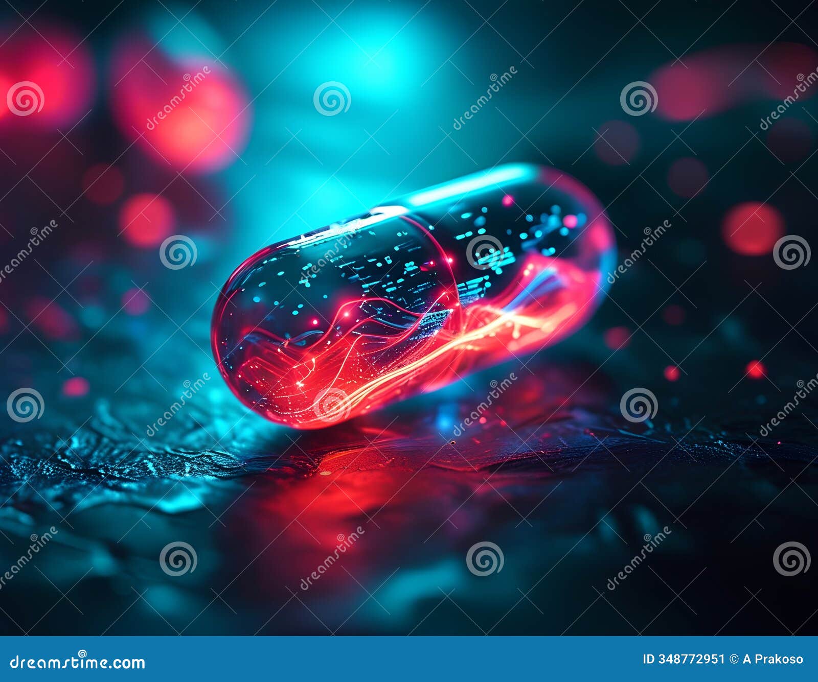 Futuristic Glowing Capsules with Digital Patterns Stock Image - Image ...