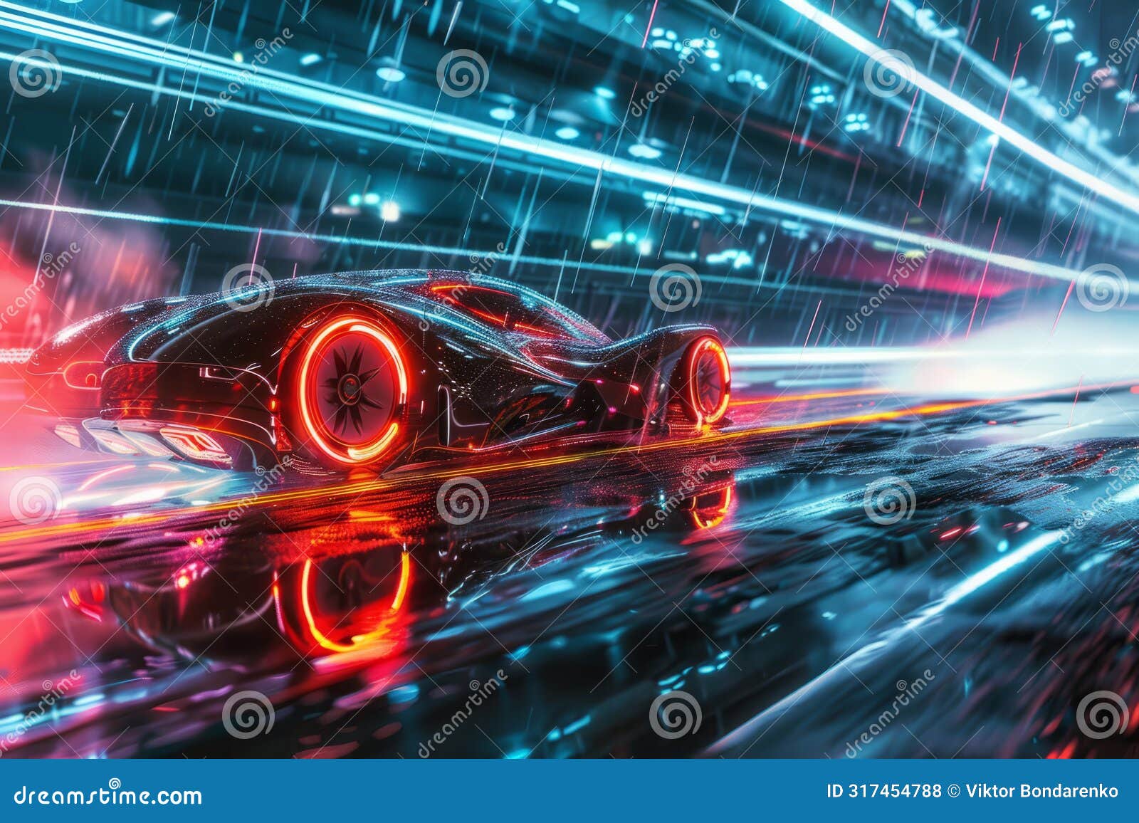 Glowing Car Made of 3d Triangular Polygons Stock Photo - Image of ...