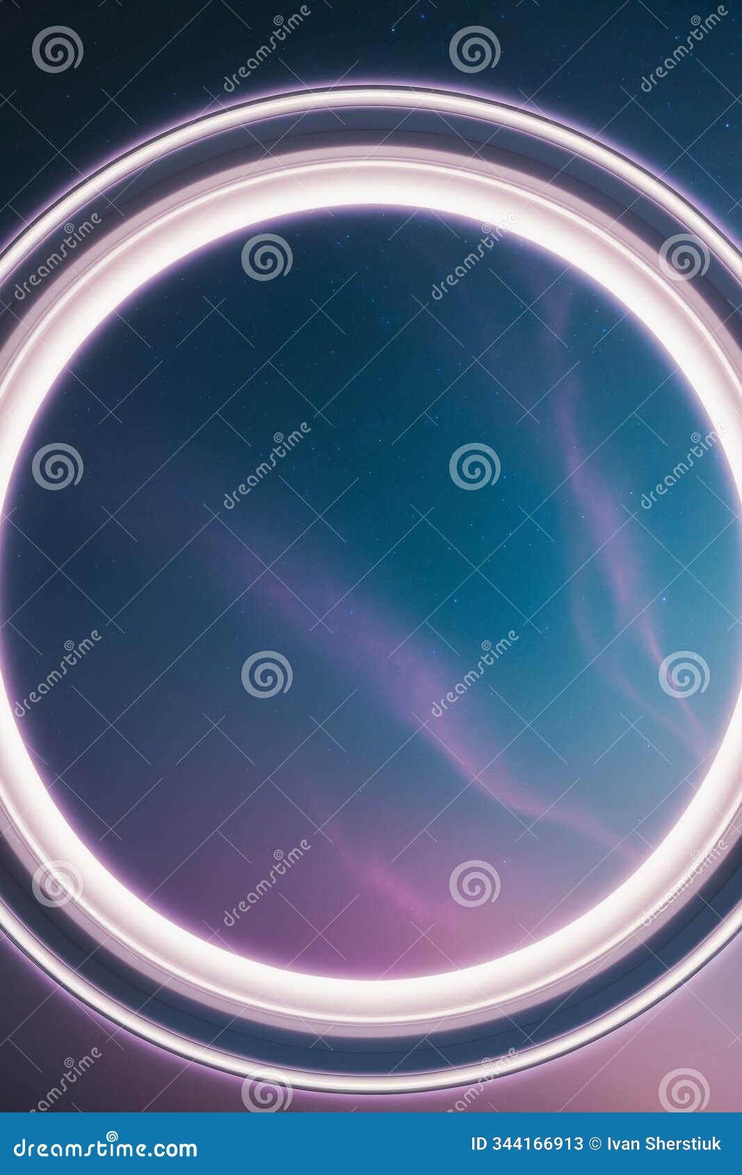 Futuristic Glowing Circular Portal in a Starry Night Sky. Stock Image ...