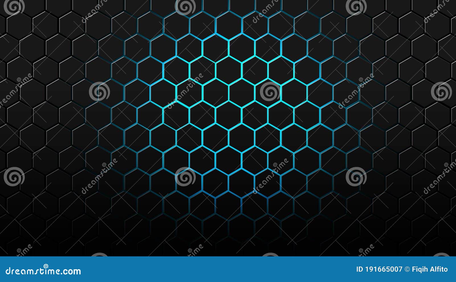 Futuristic Glowing Hexagonal Background Design with Blue Light. Perfect ...