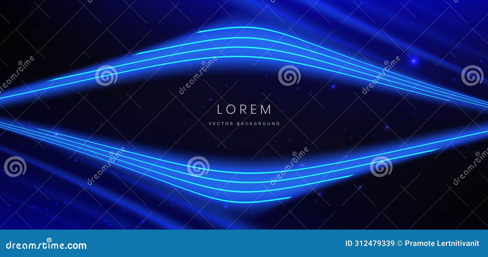Futuristic Glowing Neon Blue Light Ray on Dark Blue Scene Background ...