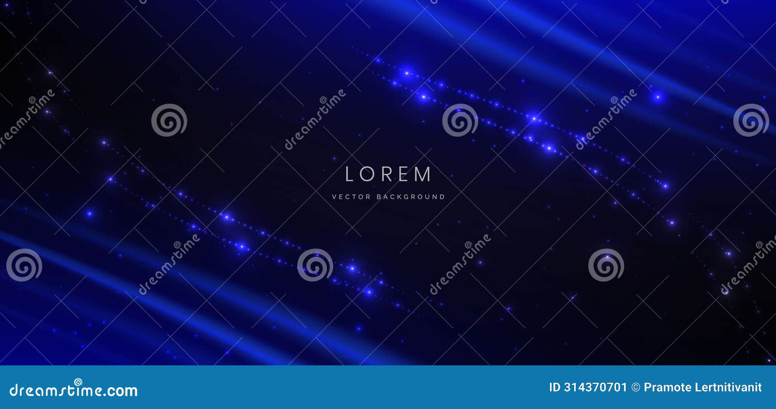 Futuristic Glowing Neon Blue Light Ray on Dark Blue Scene Background ...
