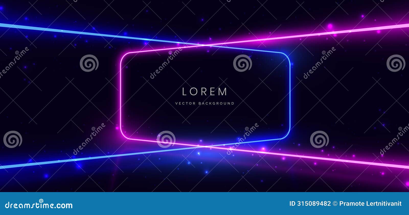 Futuristic Glowing Neon Blue and Pink Light Ray on Dark Blue Background ...