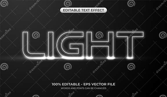 Futuristic Glowing Neon Text Effect. Editable White Light Laser Text ...