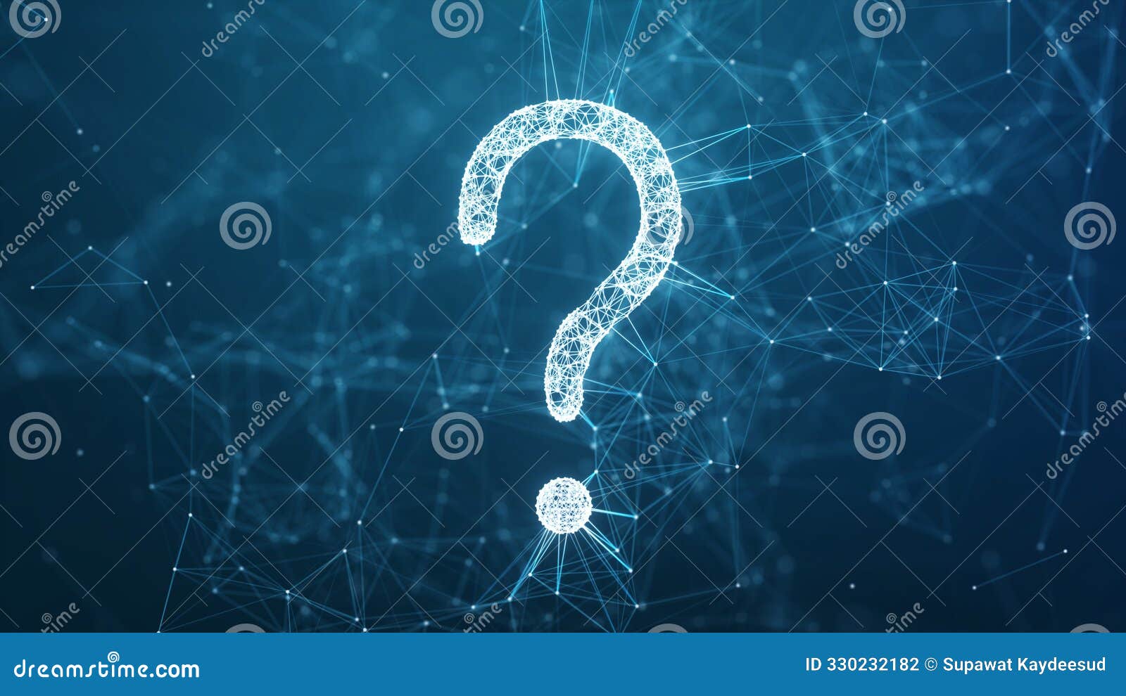 Futuristic Glowing Question Mark Stock Photo - Image of networking ...