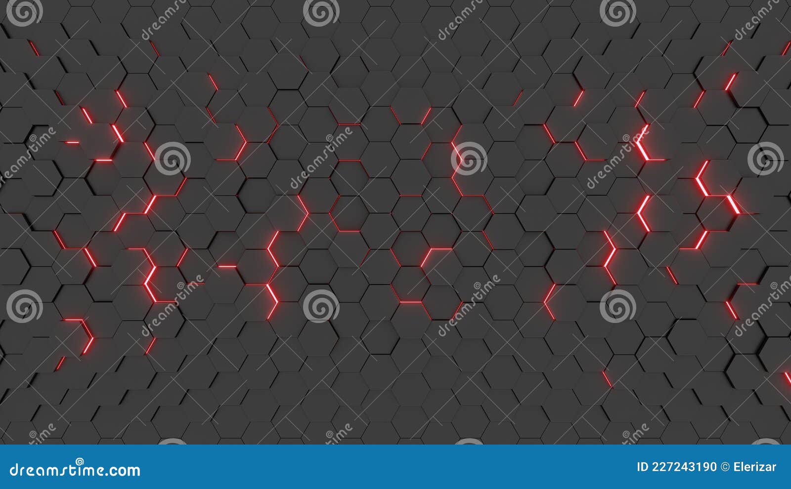 Futuristic Glowing Red Hexagonal or Honeycomb Background. Technology ...