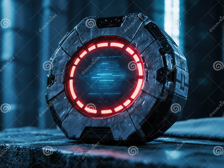 Futuristic Glowing Sci-fi Device Stock Illustration - Illustration of ...