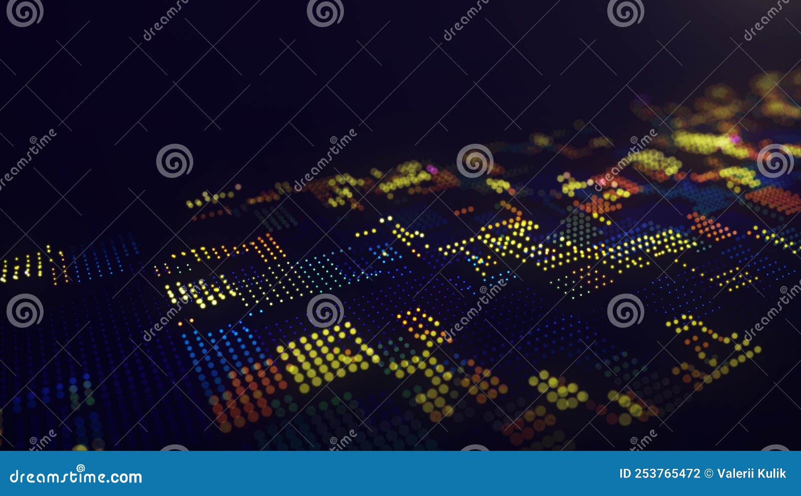 Futuristic Glowing Surface in the Form of a Chip. the Concept of Big ...