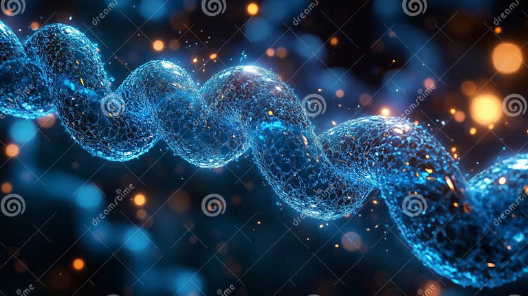 Futuristic Glowing Twisting Structure with Dynamic Light Effects Stock ...