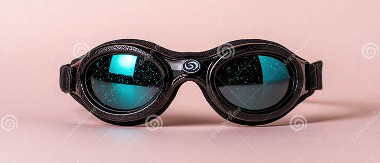 Futuristic Goggles with Galaxy Reflection Stock Illustration ...