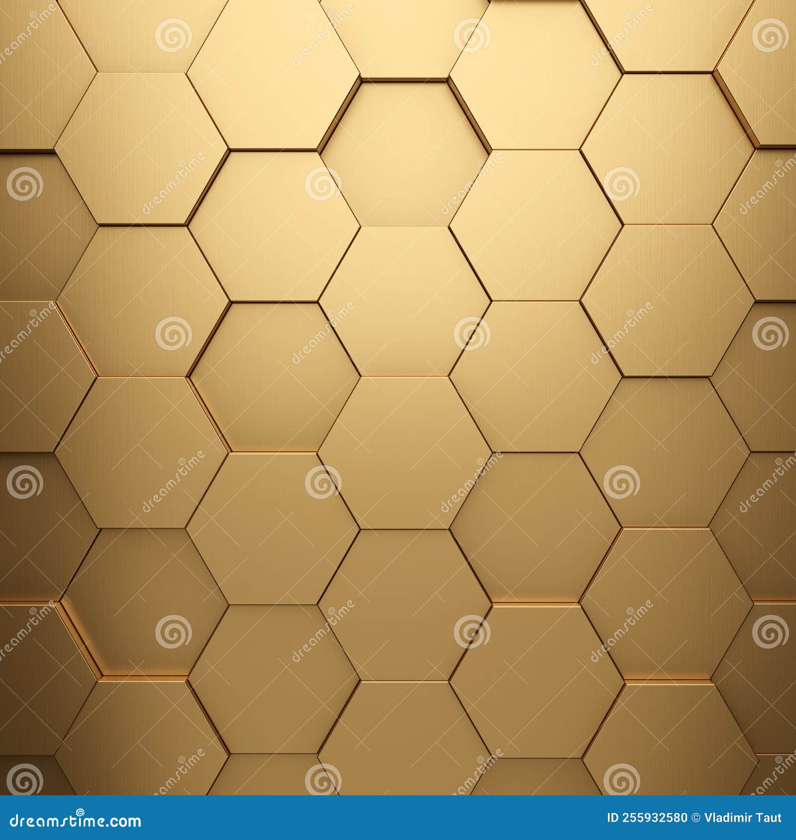 Futuristic Gold Hexagonal Texture Background. 3d Rendering Stock ...
