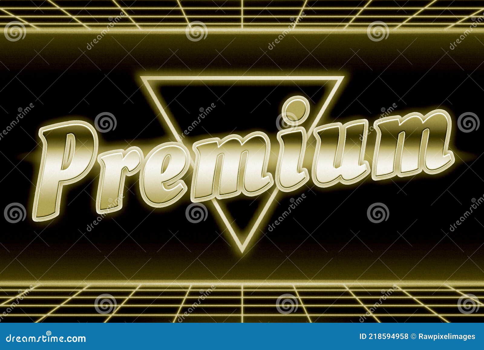 Futuristic Golden Grid Premium Word Typography Stock Photo - Image of ...