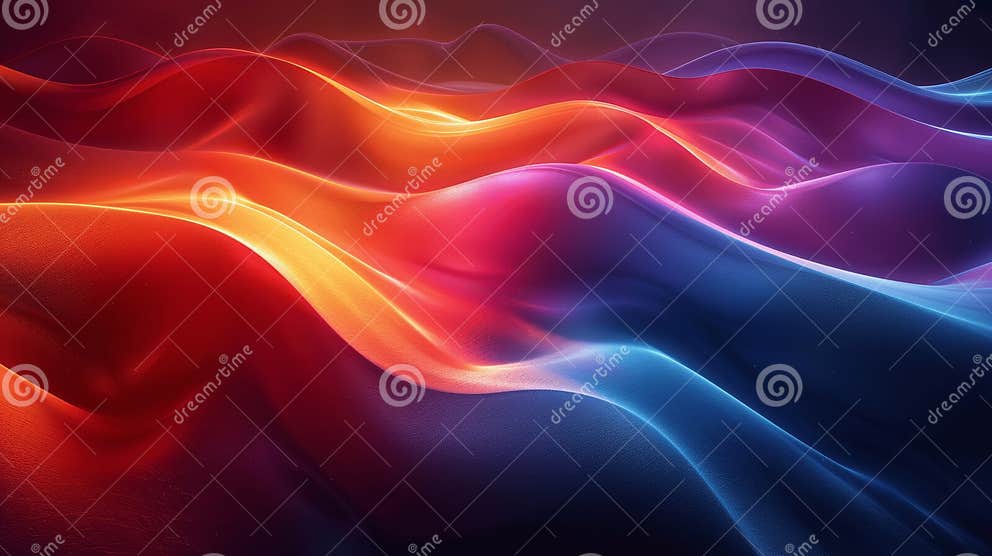 Futuristic Gradient Background with Curved Rainbow Light on Black Stock ...
