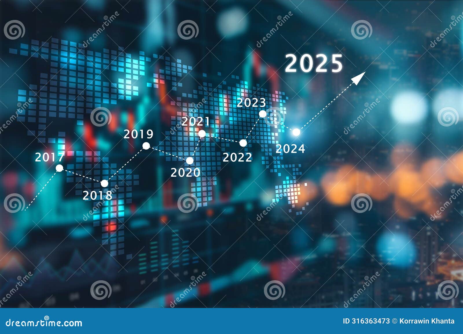 Futuristic Graph of Economic Growth Projection Concept. Stock ...