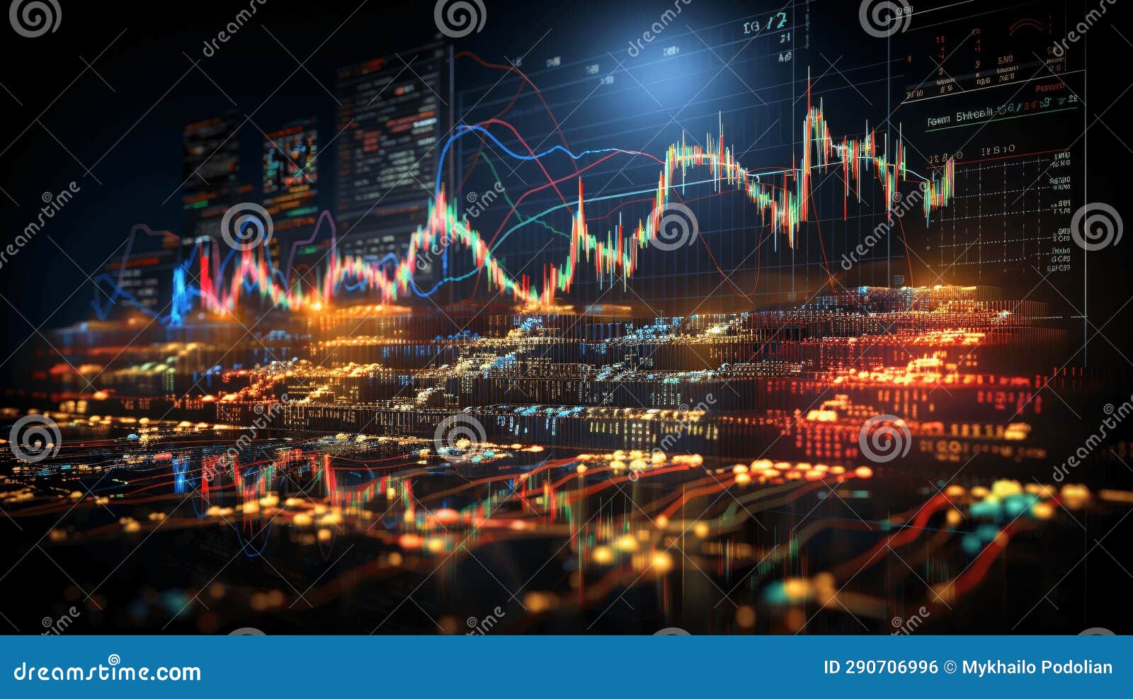 Futuristic Graph with Linear Growth AI Generated Stock Illustration ...