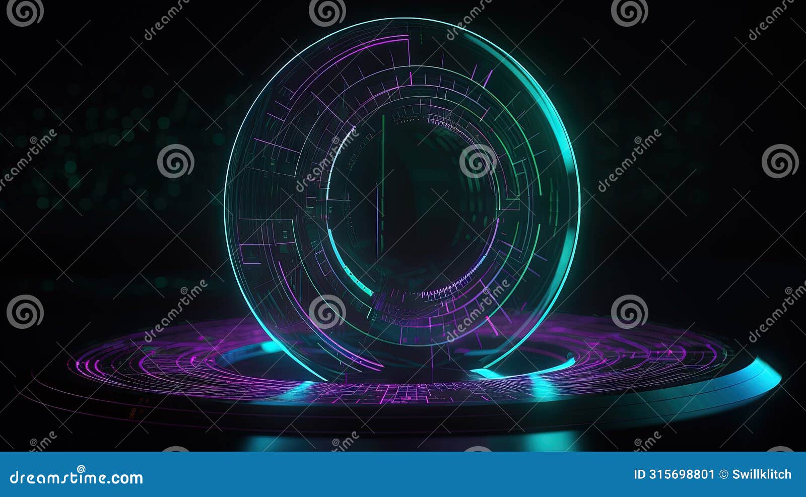 Futuristic Graphic Interface, Technology Abstract. Glowing HUD, Science ...