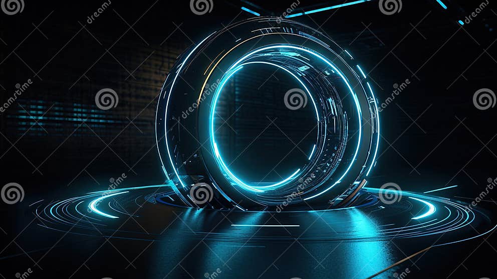 Futuristic Graphic Interface, Technology Abstract. Glowing HUD, Science Fiction Abstract Element ...