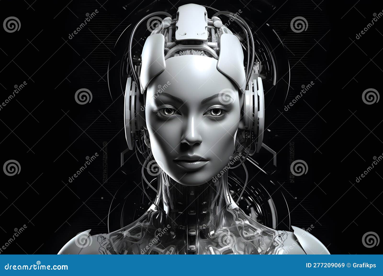 Futuristic Graphic Showcases a Humanoid Robot that Appears To Be a ...