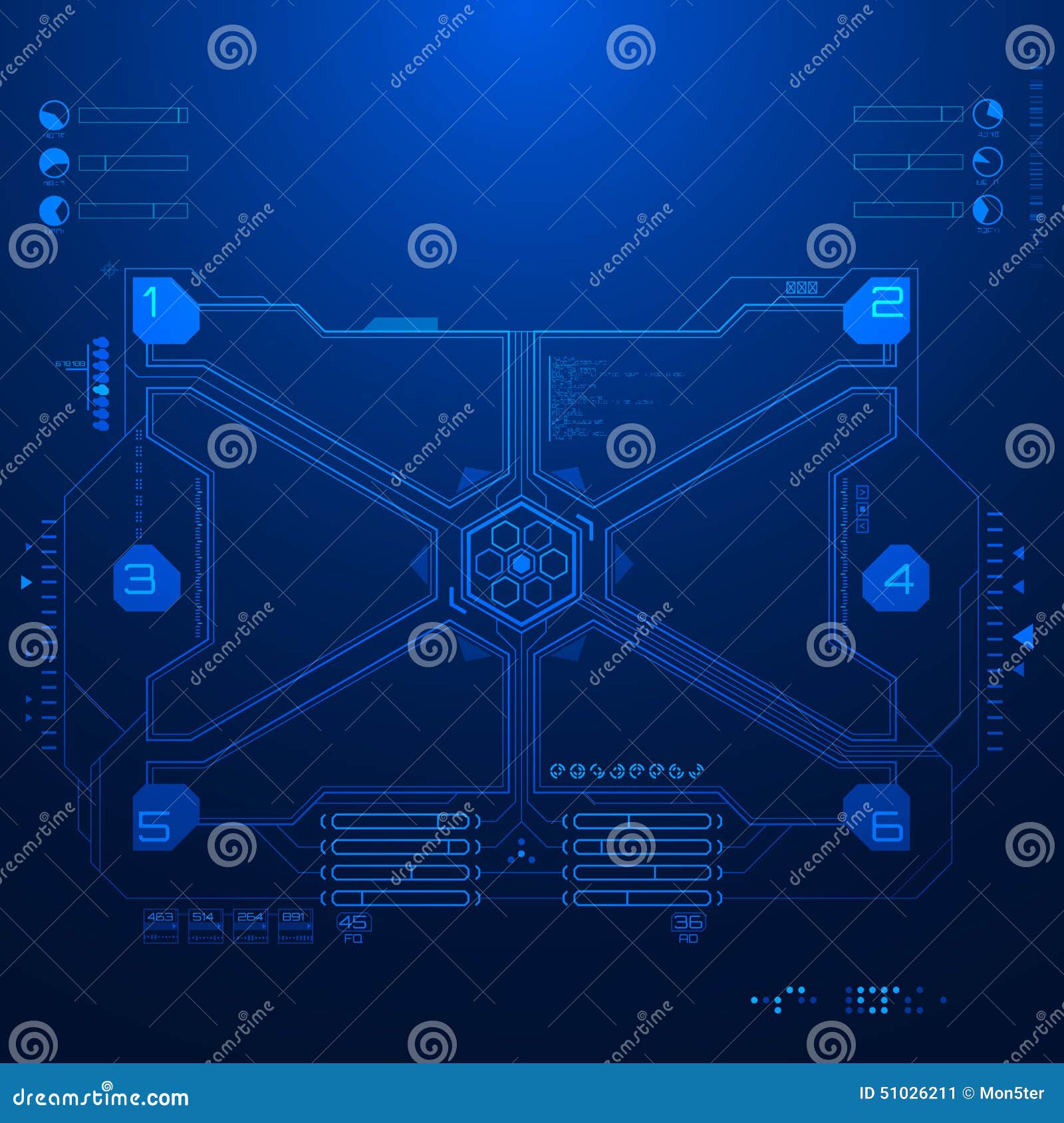 Futuristic Graphic User Interface Stock Vector - Illustration of game ...