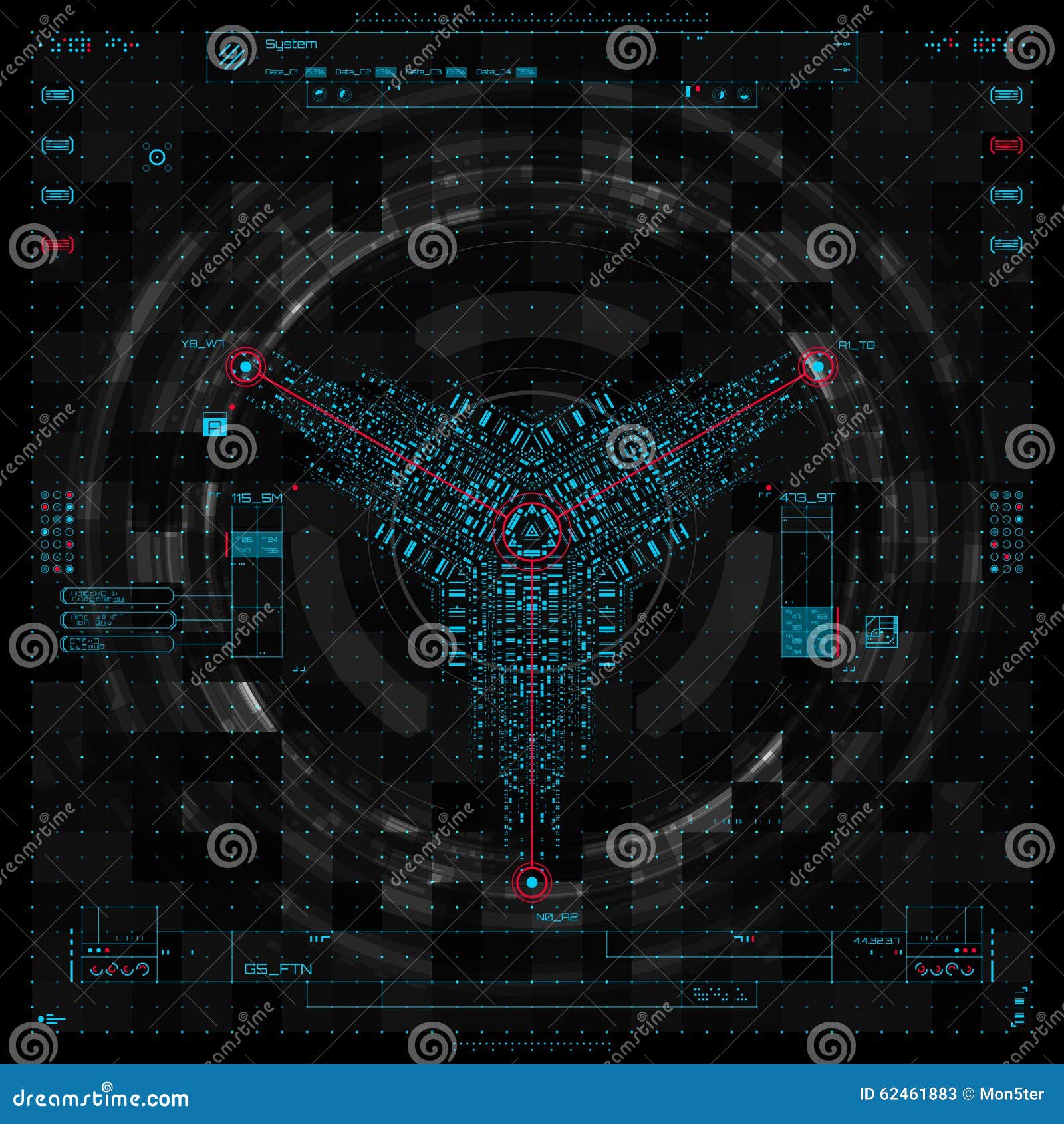 Futuristic Graphic User Interface Stock Vector - Illustration of panel ...