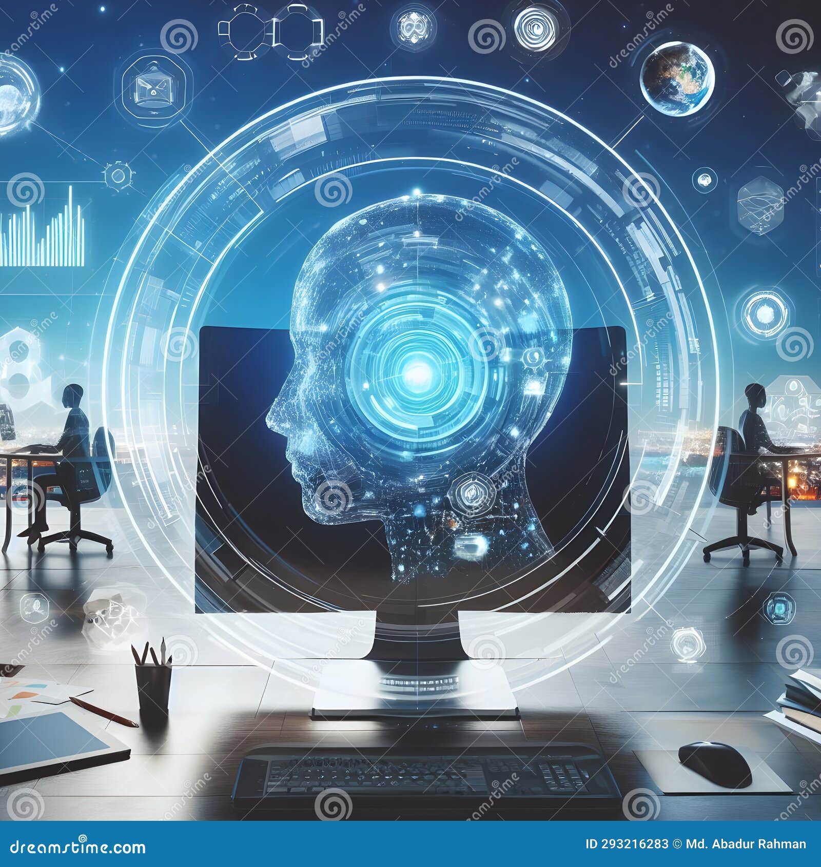 Futuristic Graphics Fushion Design with Artificial Intelligence Ai ...