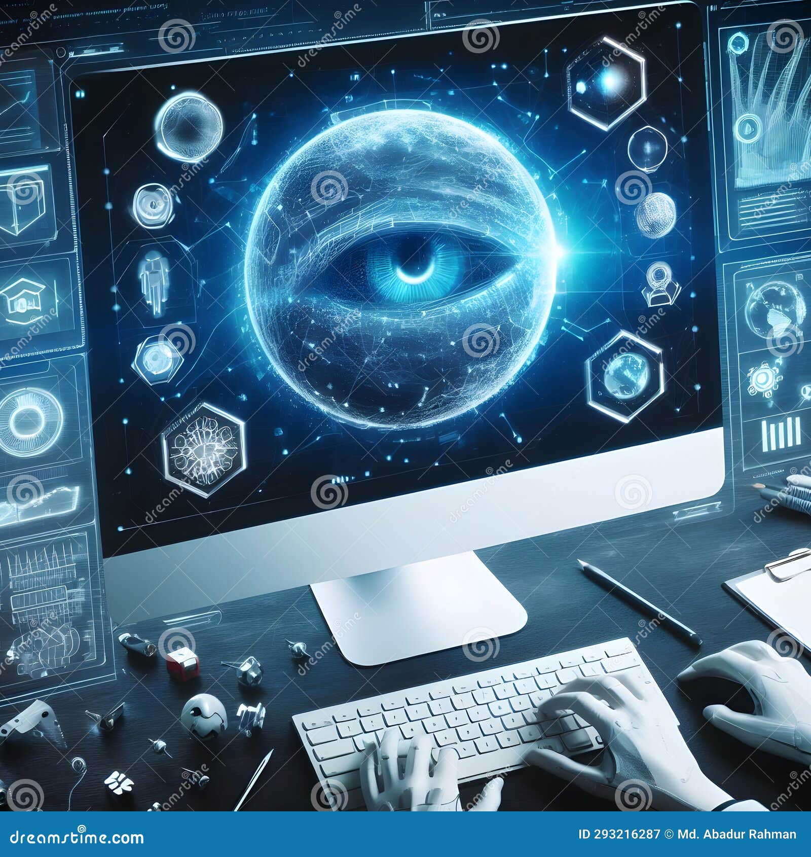 Futuristic Graphics Fushion Design with Artificial Intelligence Ai ...