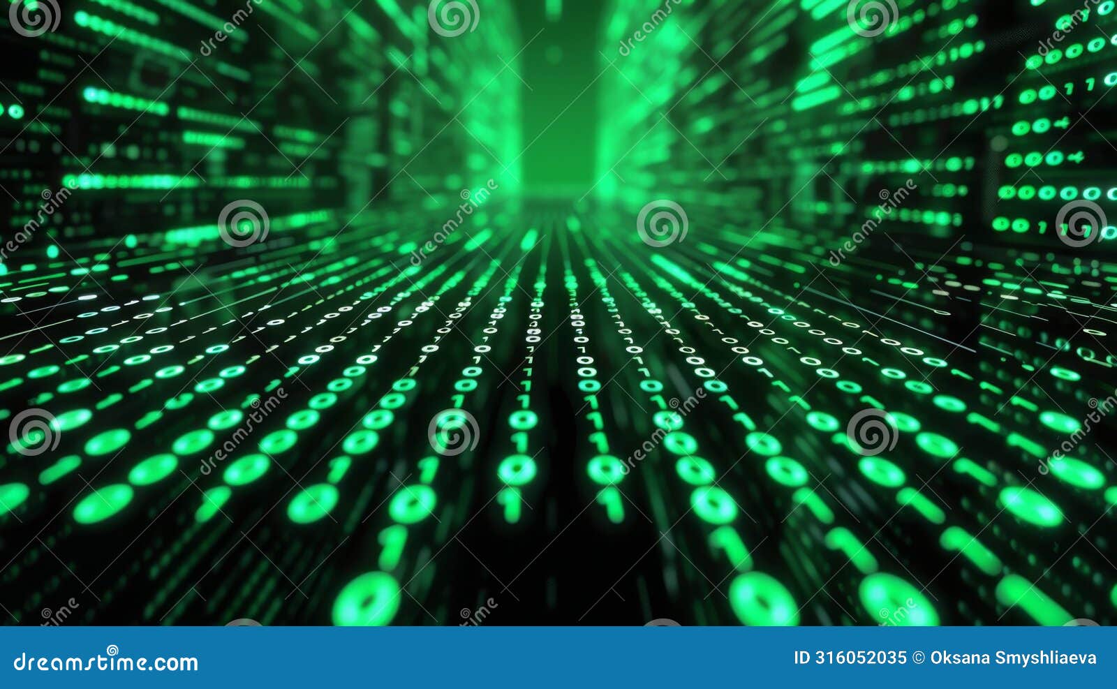 Futuristic Green Binary Code Tunnel in Cyberspace Stock Image - Image ... Futuristic Green Binary Code Tunnel in Cyberspace Stock Image - Image ...