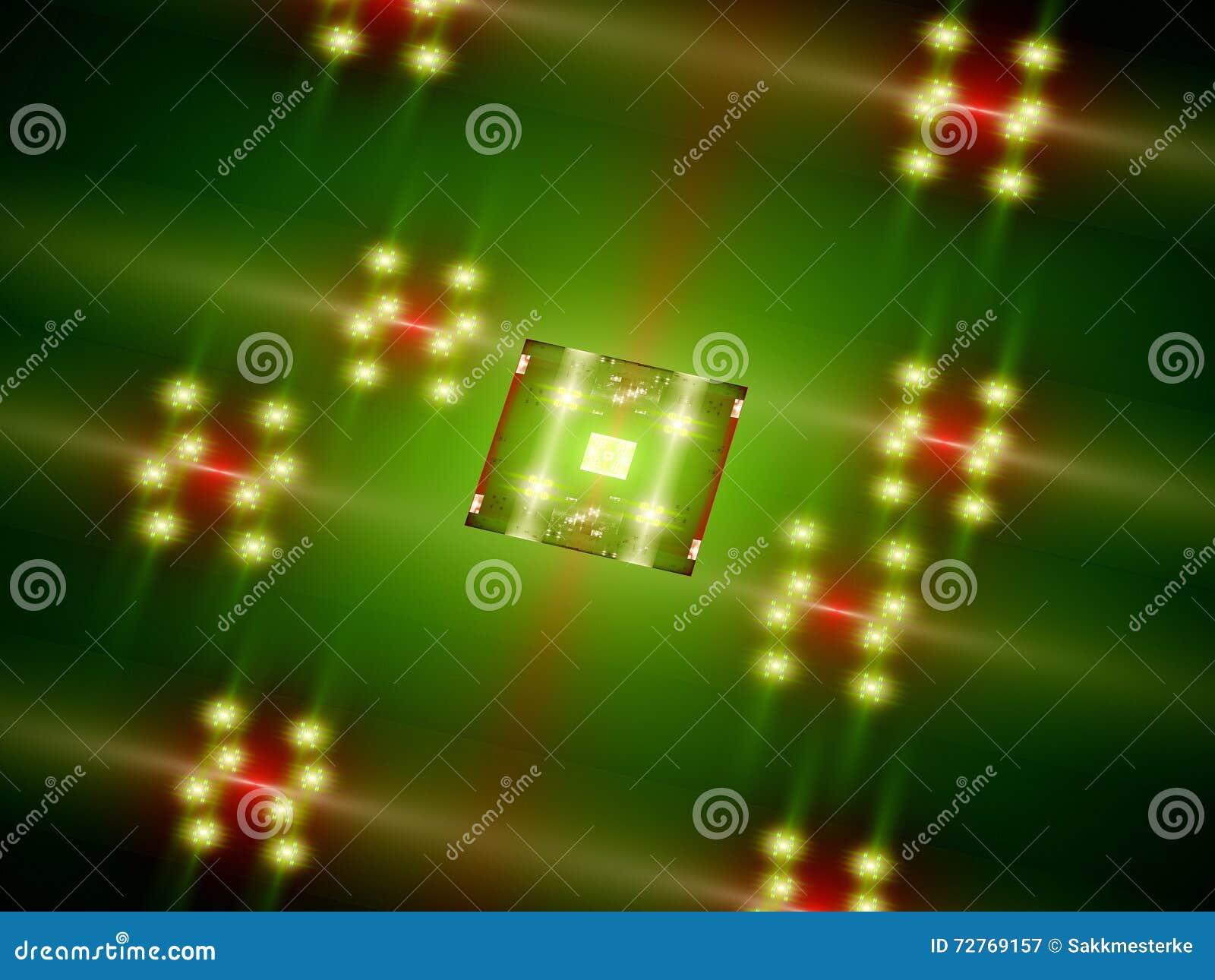Futuristic Green Processor Core Stock Illustration - Illustration of ...