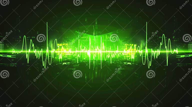 Futuristic Green Waveform on Dark Background - this Striking Image ...